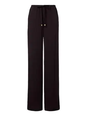 Agnona Jersey Wide-leg Pants - Brown