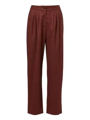 BLAZÉ MILANO Fox Wool And Cashmere Straight Leg Trousers - Brown