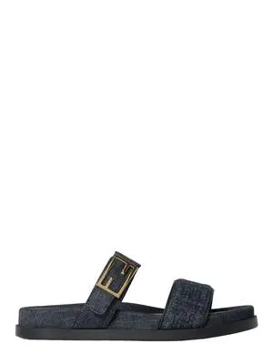 Fendi Buckled Slides - Blue