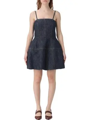 Fendi Denim Fit And Flare Mini Dress - Blue