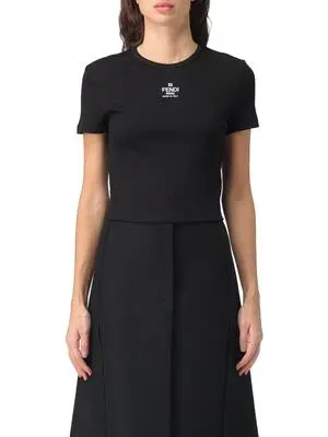 Fendi Fendi Ribbed Crewneck T-Shirt Black