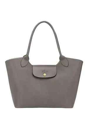 Longchamp Epure Bag In Grained Leather - Grey