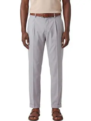 MYTHS Slim Fit Wool Fresco Trousers - Grey