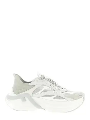 Fendi F-light Leather And Nylon Low-top Sneakers - Grey