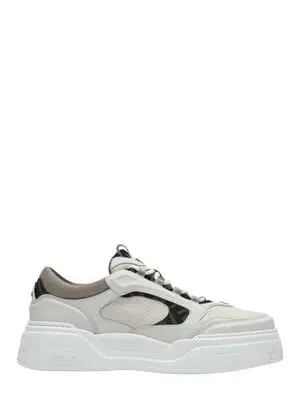 Fendi Force Calf Leather Sneakers With Ff Monogram - White