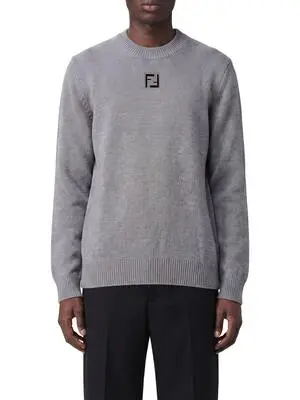 Fendi Ff Monogram Wool Crewneck Sweater - Grey