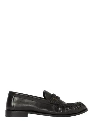 Saint Laurent Le Loafer Penny Loafers In Calfskin With Monogram - Black