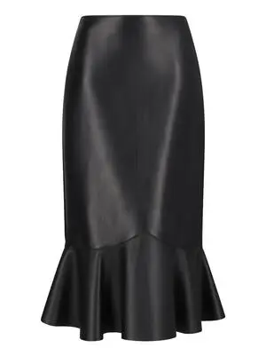 Fendi Leather Mermaid Skirt - Black