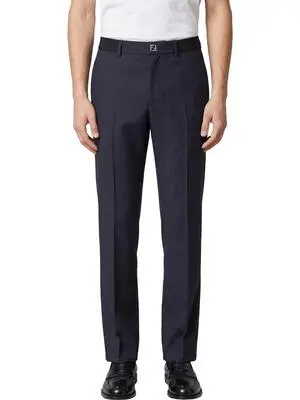Fendi Wool And Cotton Tailored Trousers - Ocean