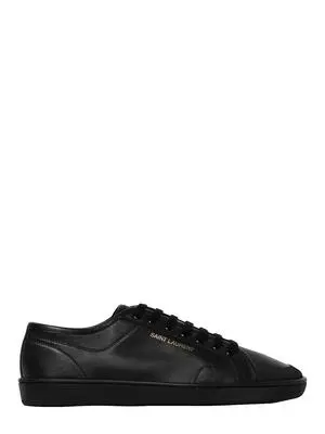 Saint Laurent Lace-up Leather Sneakers - Black