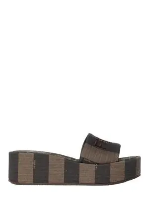 Fendi Heeled Platform Sandals - Brown