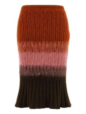 Fendi Textured Knit Maxi Skirt - Rust