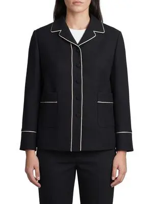 Fendi Wool And Silk Blend Single Breasted Blazer - Black 1