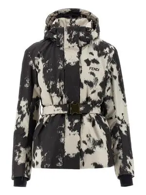 Fendi Printed Belted Jacket - Multicolor