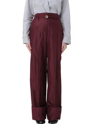Fendi Wide Leg Trousers - Red