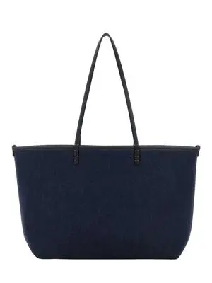 Fendi Cotton Denim Roll Shoulder Bag - Blue