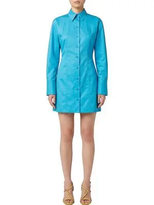 Fendi Mini Shirt Dress In Nylon - Blue