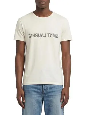 Saint Laurent Logo Cotton T-shirt - Multicolor