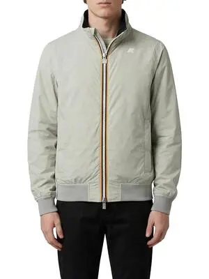 K-WAY Arsene Plus.2 Nylon Bomber Jacket With Logo - Beige