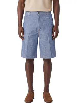 Fendi Chambray Denim Shorts - Blue