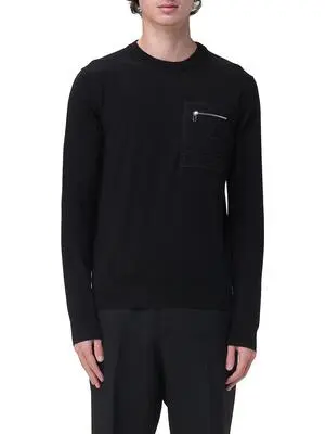 Fendi Jumper With Embossed Logo Pocket - Black