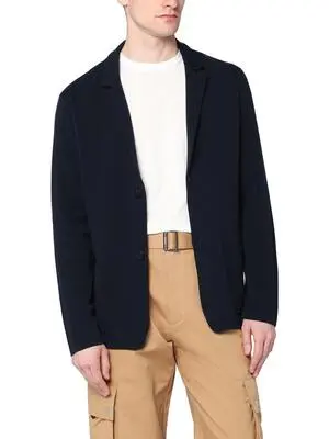 ROBERTO COLLINA Navy Cotton Jacket Cardigan - Blue