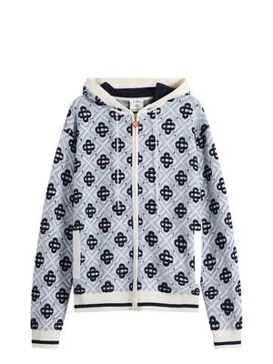 Casablanca Monogram Zip Up Hoodie - Navy