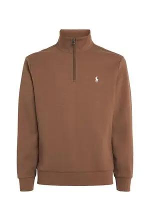 Polo Ralph Lauren Embroidered Pony Quarter-zip Sweatshirt - Brown