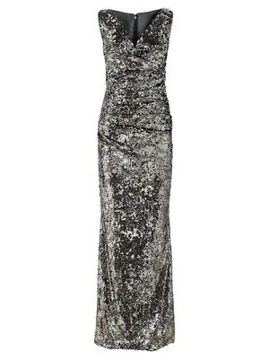 Talbot Runhof Sequinned Column Gown - Metallic