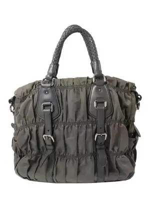 Prada Tessuto Gaufre Two-way Handbag - Grey