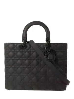Dior Large Cannage Lady Tote Bag - Black