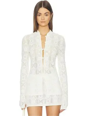 STONE COLD FOX X Revolve Adari Pointelle Cardigan - Ivory