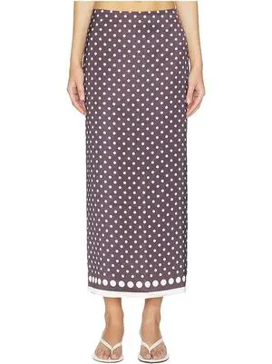 STONE COLD FOX X Revolve Porsha Midi Skirt - Brown