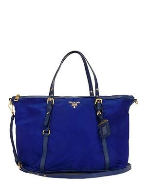 FWRD RENEW Prada Tessuto Tote Bag - Blue