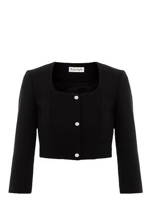 PHASE EIGHT Miranda Cropped Woven Jacket - Black