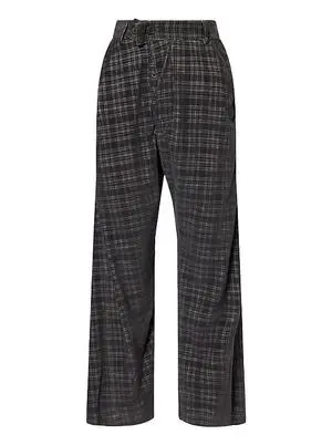 VIVIENNE WESTWOOD Straight-leg Checked Corduroy-cotton Trousers - Graphite
