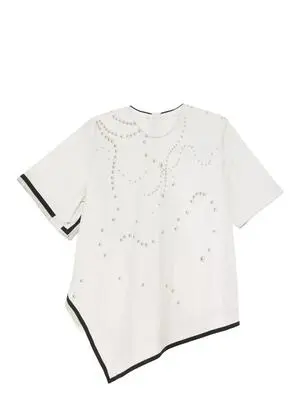 JNBY Pearl Embellished Asymmetric Blouse - Neutrals