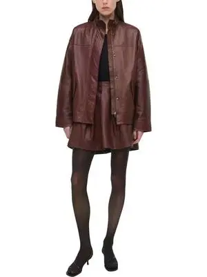 Simkhai Bryar Leather Mini Skirt - Red