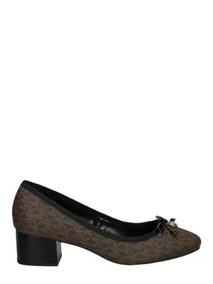 Michael Kors Logo Print Bow Detail Pumps - Brown