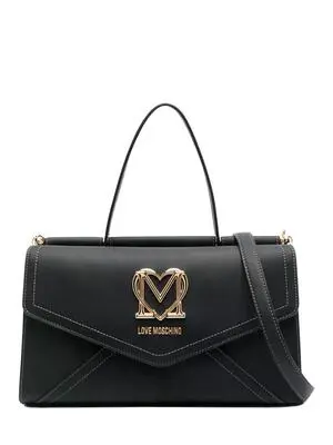 Moschino Logo Plaque Envelope Tote Bag - Black