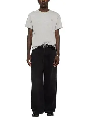 VIVIENNE WESTWOOD Orb-embroidered T-shirt - Grey