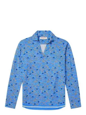Orlebar Brown V-neck Polo-collar T-shirt - Blue