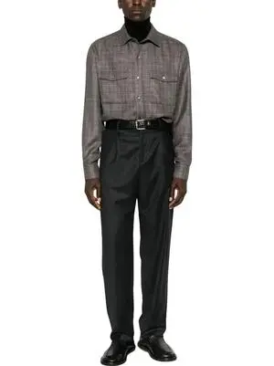 Agnona Pleated-front Tailored Trousers - Grey