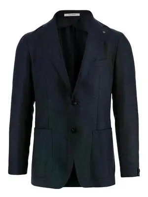 Tagliatore Single-breasted Patch-pocket Blazer - Blue