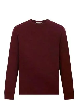 SUNFLOWER Long-sleeve Crew Neck Sweater With Slub Texture - Red