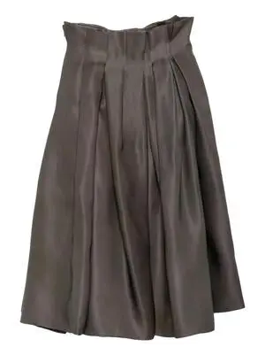 Khaite Astrid Paperbag-waist Pleated Midi Skirt - Grey