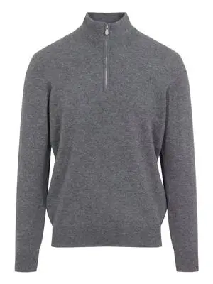 Brunello Cucinelli Half-zip Cashmere Sweater - Grey