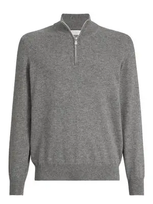 Brunello Cucinelli Brunello Cucinelli Half-Zip Cashmere Sweater Grey