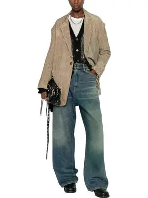 R13 Single-breasted Corduroy Oversized Blazer - Neutrals