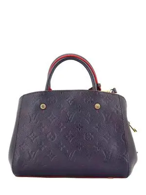 LOUIS VUITTON Montaigne Handbag Monogram Empreinte Leather Bb Satchel - Blue